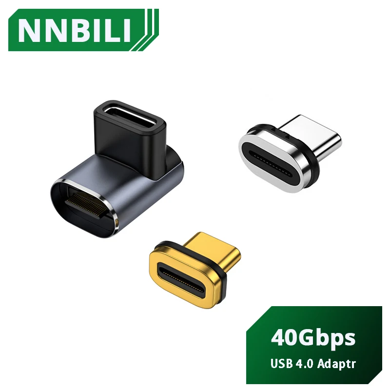 USB-C-Adaptor-Magnetik-USB-4-0-3-1-W-Konverter-Data-Pengisian-Cepat ...