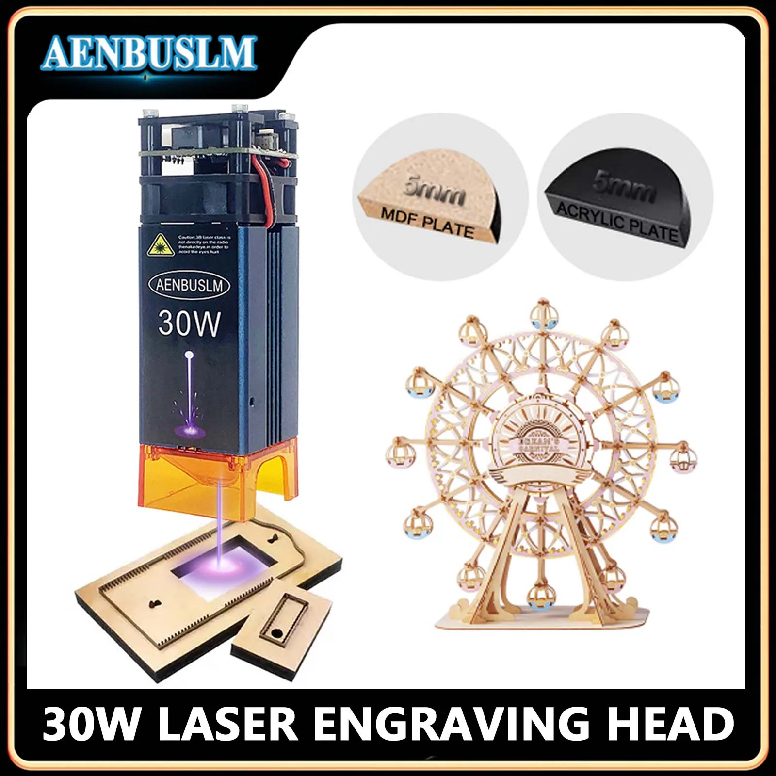 AENBUSLM-450nm-30W-Laser-Module-12V-Fixed-Focal-Length-Laser-Engraving ...