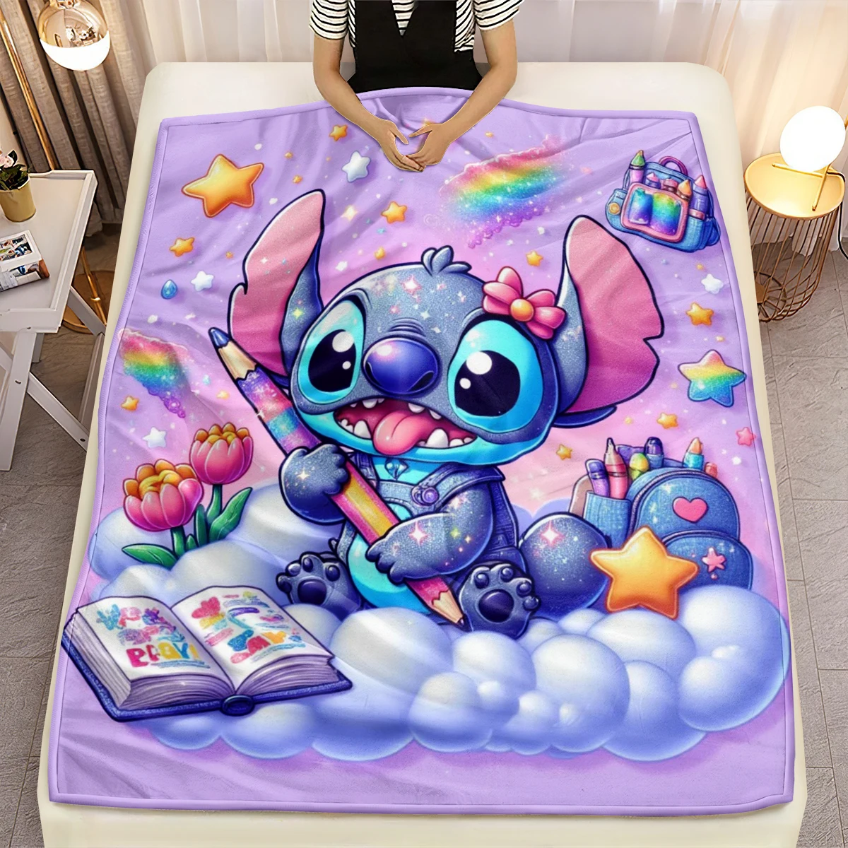 A MINISO Disney Cartoon Stitch Fleece Throw: The Ultimate Stitch ...