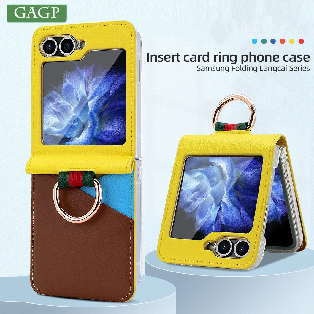 Fashion Contrast Color Leather Wallet Case for Samsung Galaxy Z Flip 6 ...