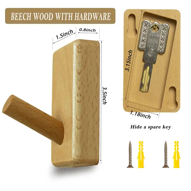 Wooden Wall Hook Storage Hidden Safe Hide A Key Cash Money Outdoor ...