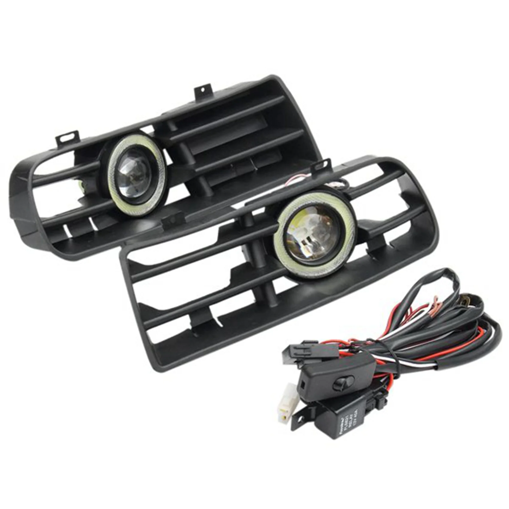 1-Set-LED-Fog-Lights-Angel-Eyes-Lamp-Car-Front-Bumper-Grille-Grill ...