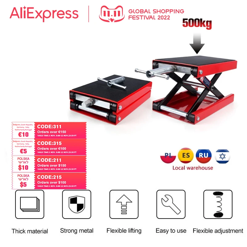 Motorcycle Jack Professional Workbench Repair Tools Lift 500kg 1100lbs ...
