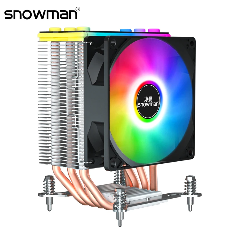 SNOWMAN-4-Heat-Pipes-CPU-Cooler-90mm-4-Pin-PWM-RGB-for-Intel-LGA-1700 ...