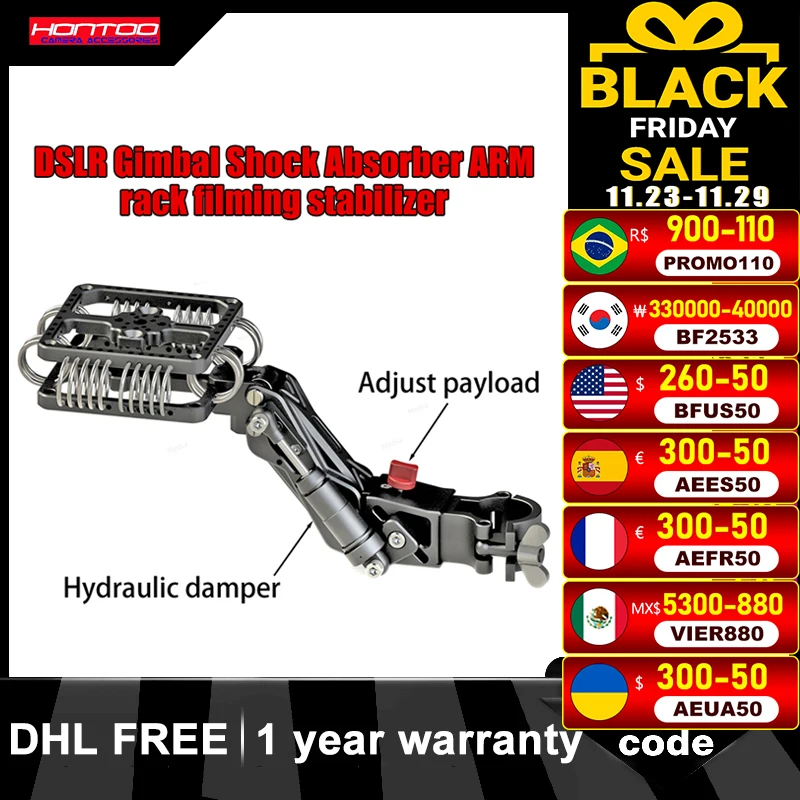 HONTOO-DSLR-Gimbal-Shock-Absorber-ARM-rack-filming-stabilizer-for-RONIN ...