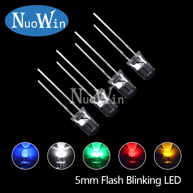 50pcs-5mm-White-Green-Red-Blue-Yellow-Light-Emitting-Diode-Automatic ...