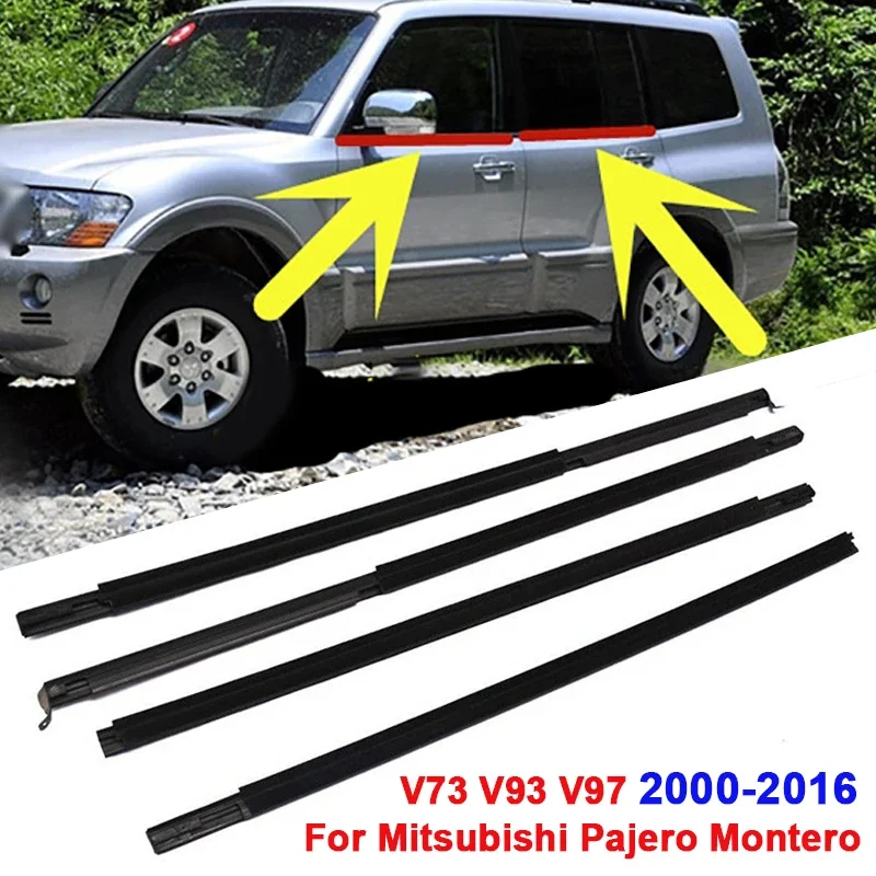 4PCS-Car-Window-Glass-Weatherstrip-Side-Door-Outer-Seal-Moulding-Trim ...