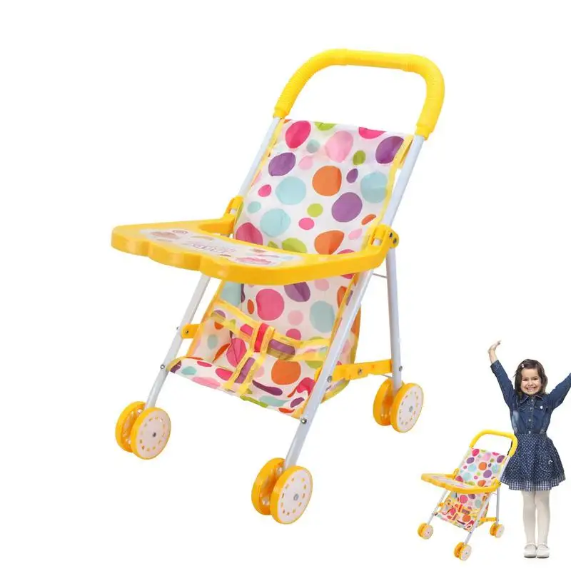 Doll Stroller Foldable Doll Stroller For Toddlers 1 3 Realistic Kids ...