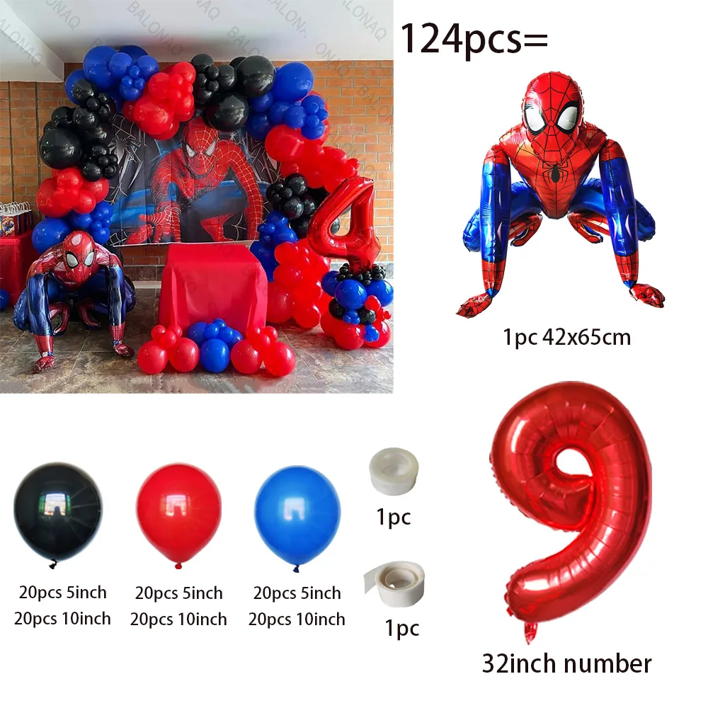 Juego de 124 globos de aluminio de superhéroe Spiderman, globos con ...