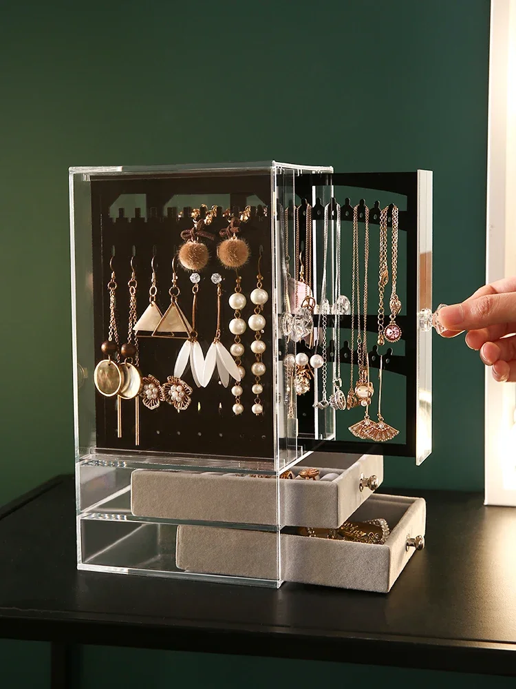 Transparent-Acryl-Schmuck-Lagerung-Box-Ohrringe-Halskette-Luxus-Schmuck ...
