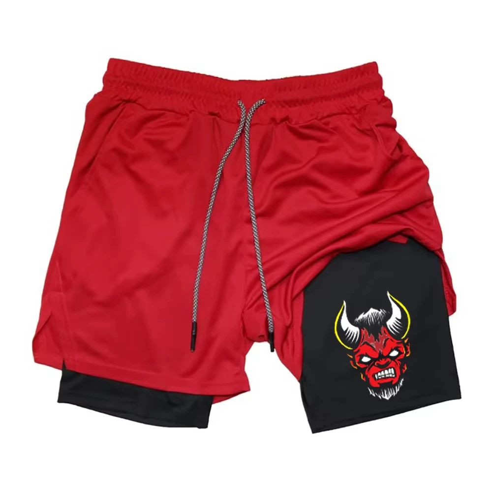 New Double-Layer Men's Sports Shorts, 2-in-1 Fitness Running Training ...