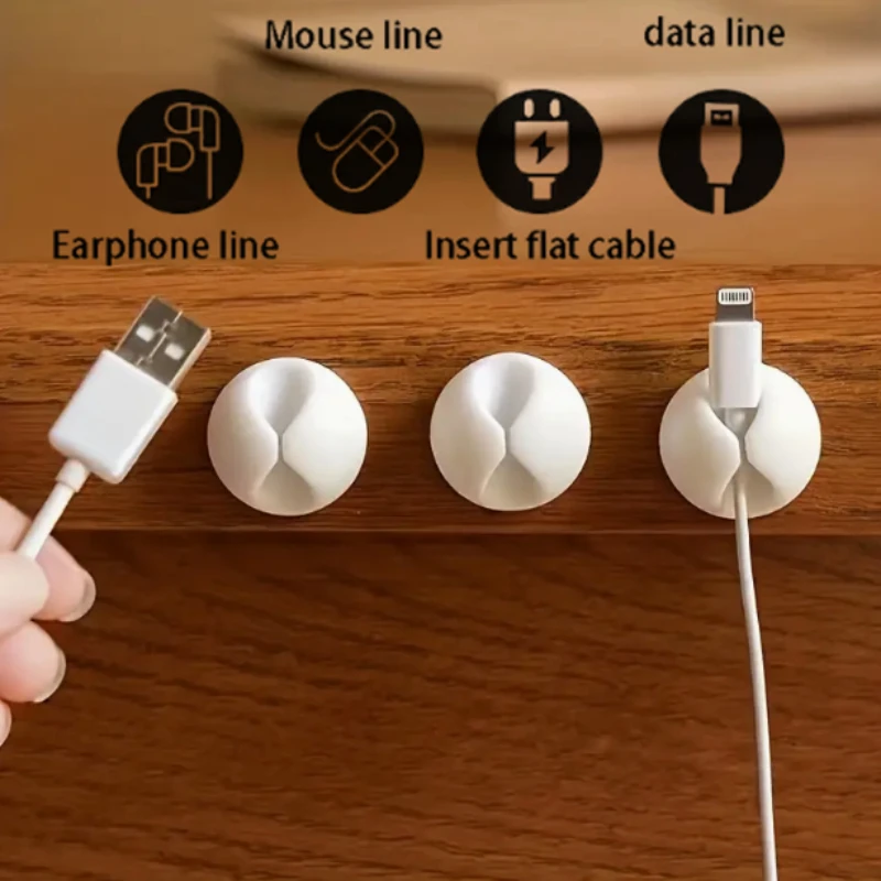 5PCS-White-Cable-Wire-Managers-Storage-Desktop-White-Cable-Organizer ...