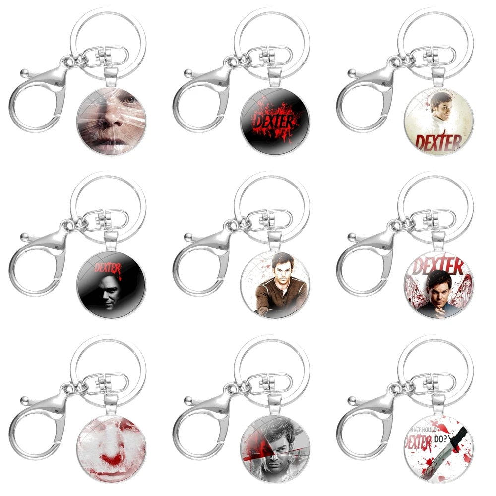 Dexter Morgan blood cross Keychain Handmade Glass Cabochon Key Ring ...