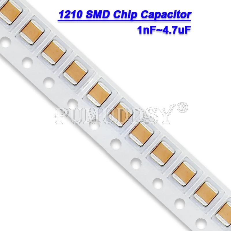50PCS-1210-SMD-Chip-Capacitor-1KV-2KV-1nF-4-7nF-100nF-470nF-680nF-0-1uF ...