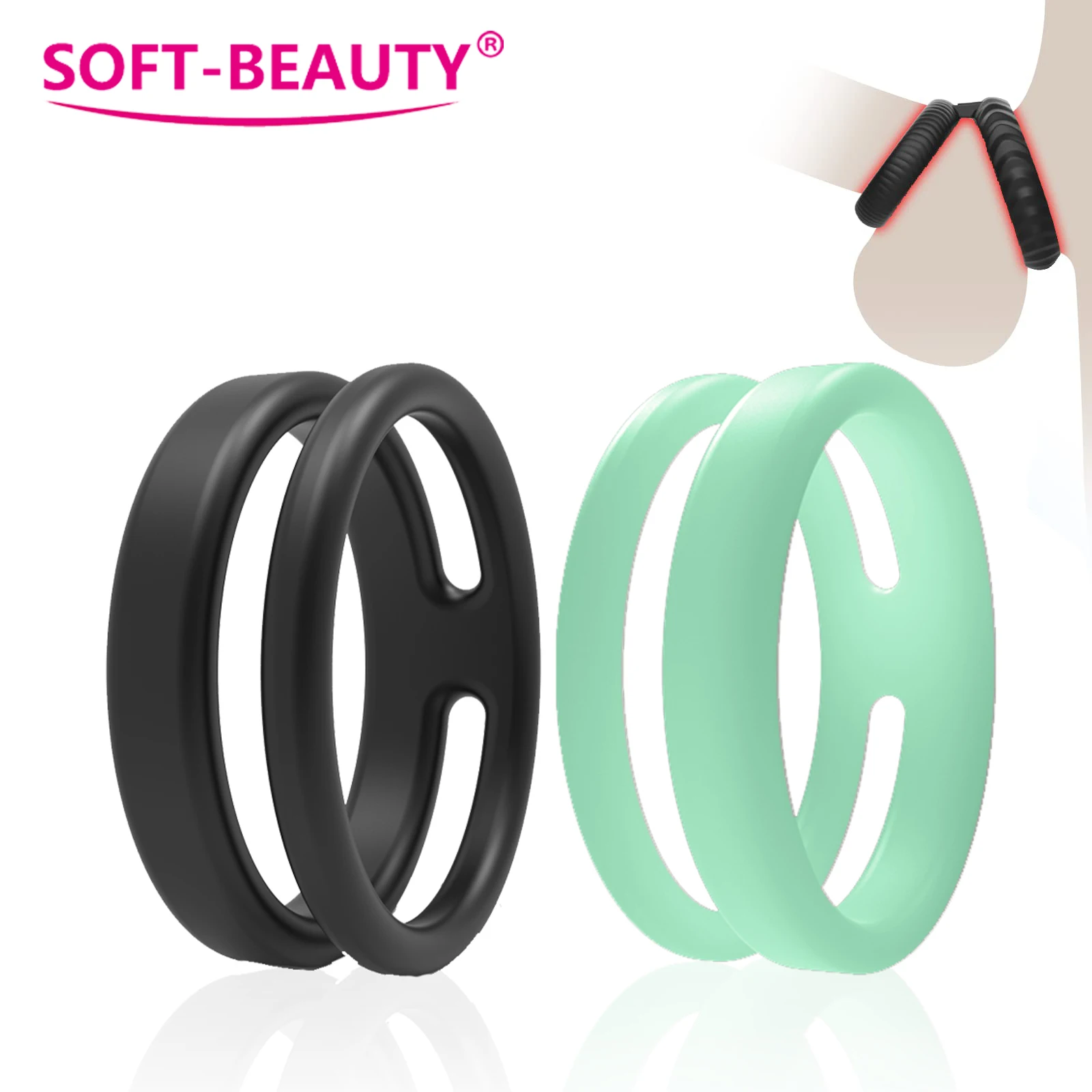 Cock-Ring-Reusable-Silicone-Stretchy-Penis-Ring-Delay-Ejaculation ...