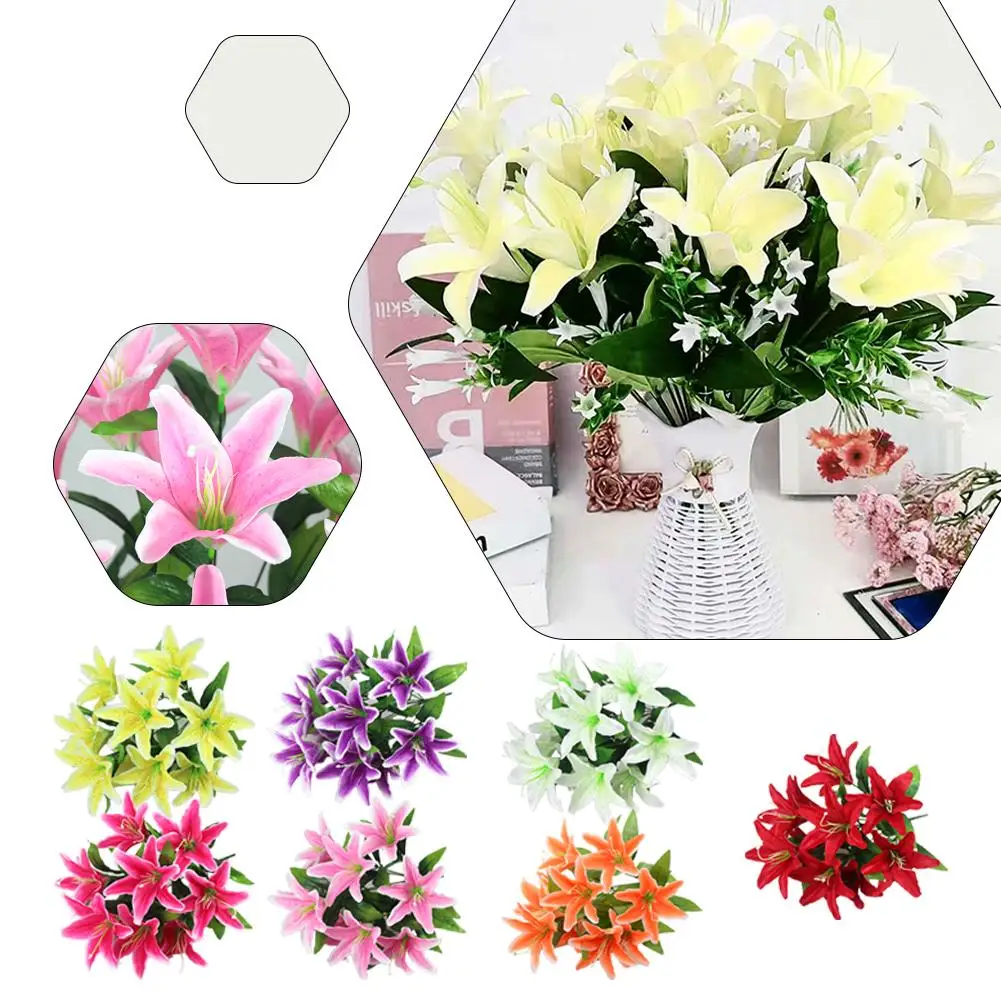 Simulation-Flowers-Artificial-Lily-Bouquet-For-Wedding-Living-Room ...
