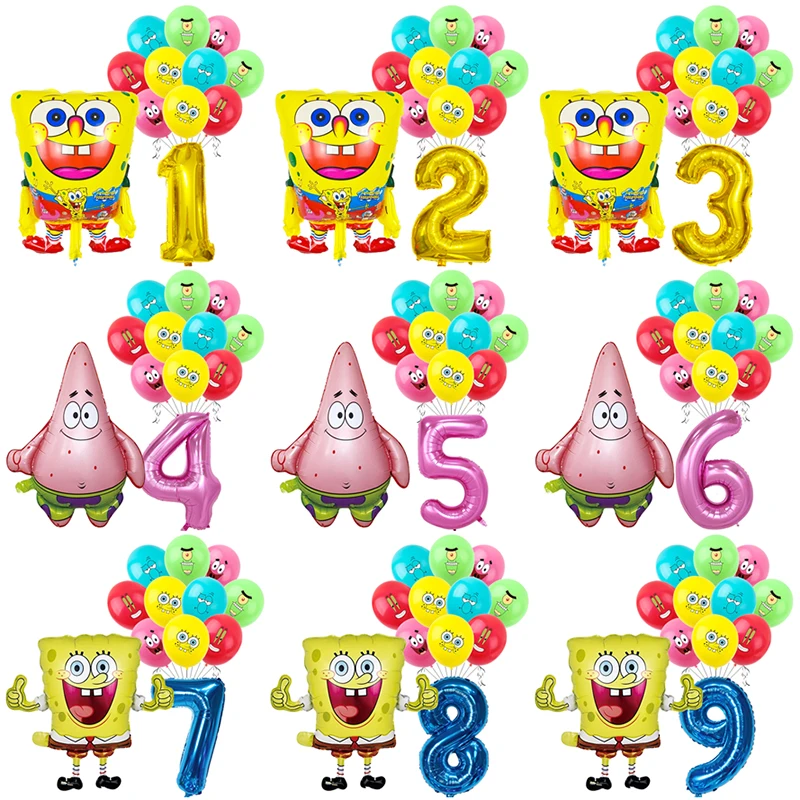 Spongebob-Child-party-Birthday-balloon-set-Patrick-Star-Foil-Number ...