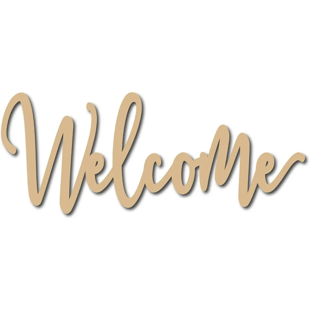 Welcome Sign Wall Art Decor Welcome Wood Cutout Hanging Welcome Sign ...