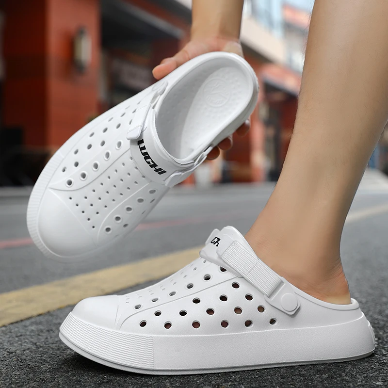 Men's and Women's Baotou Slippers, Thick-Soled Summer Couples ...