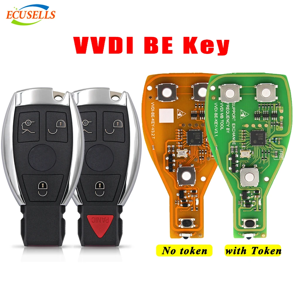 XHORSE VVDI BE Key Pro for Benz MB V3.2 Smart Remote Fob with Chip 315 ...