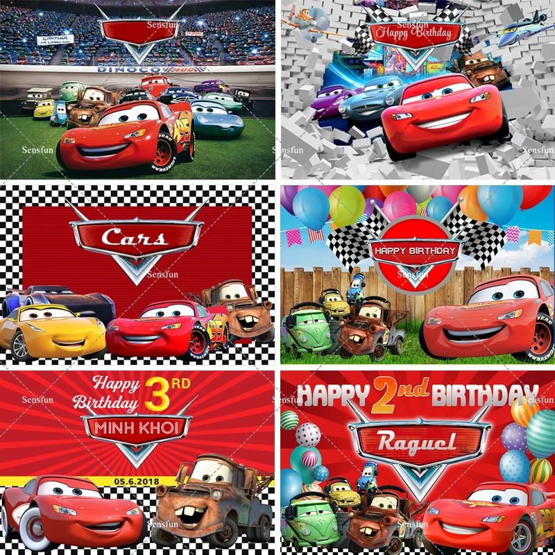 Disney-Cars-Theme-Backdrop-For-Photo-Studio-Boys-Baby-Shower-Happy ...
