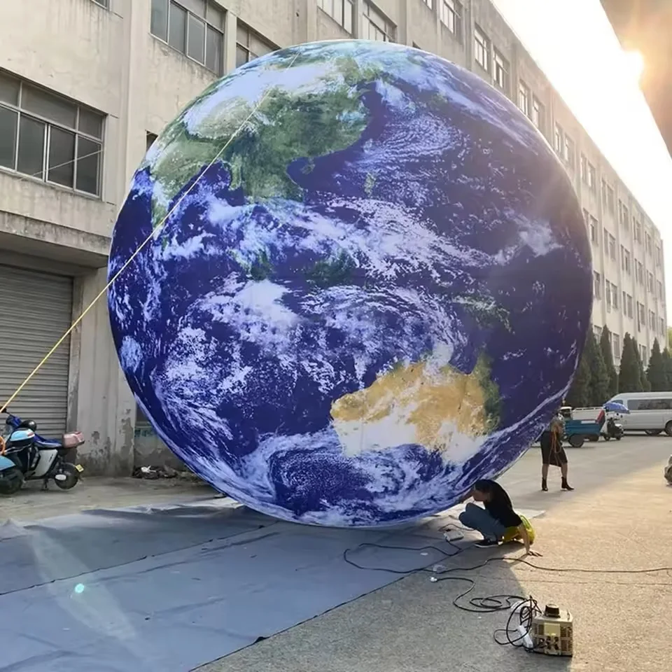 Large Inflatable Earth ball Moon Planets PVC Earth Balloon With LED ...