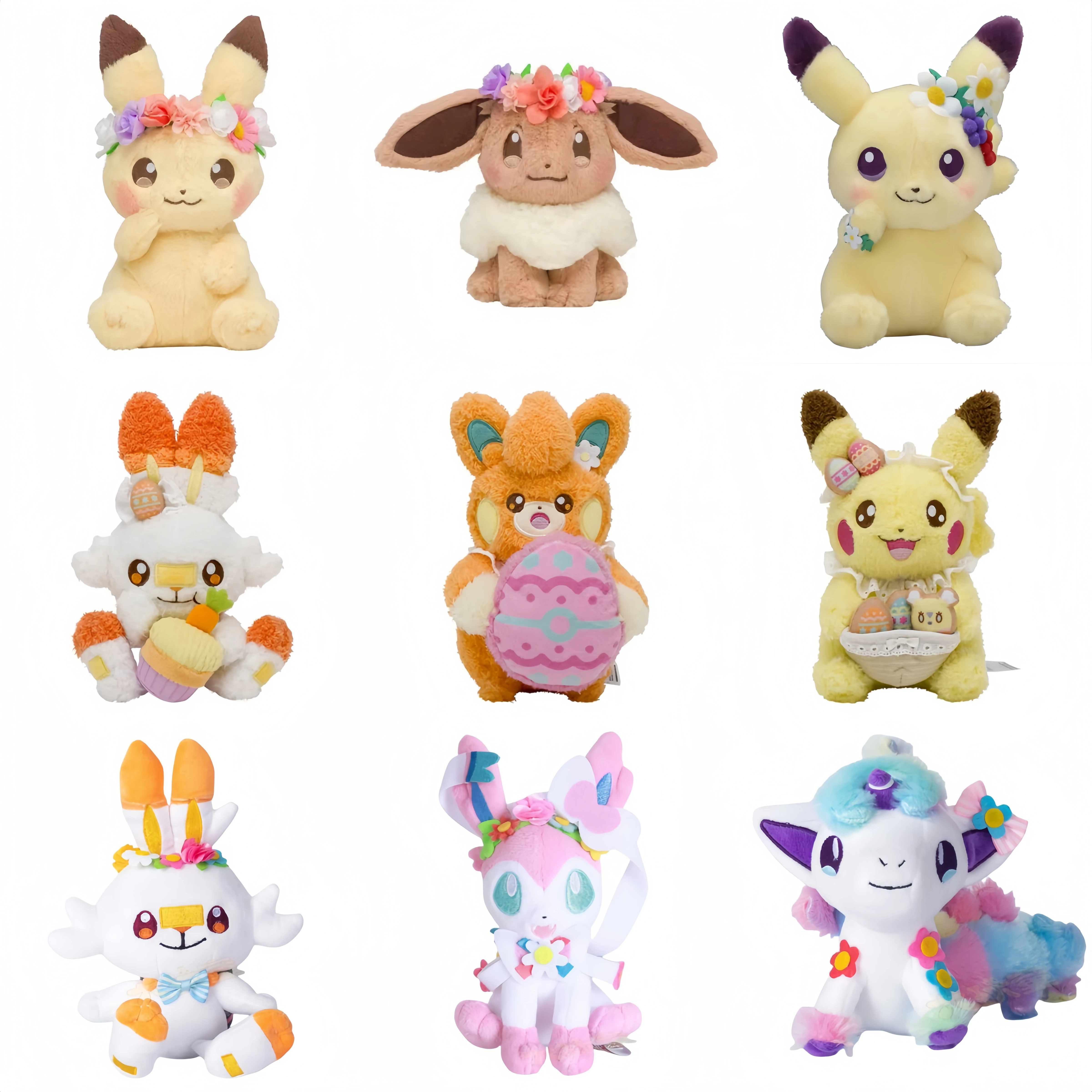 Pokemon-Plush-Easter-Series-Pikachu-Eevee-Scorbunny-Sylveon-Ponyta ...