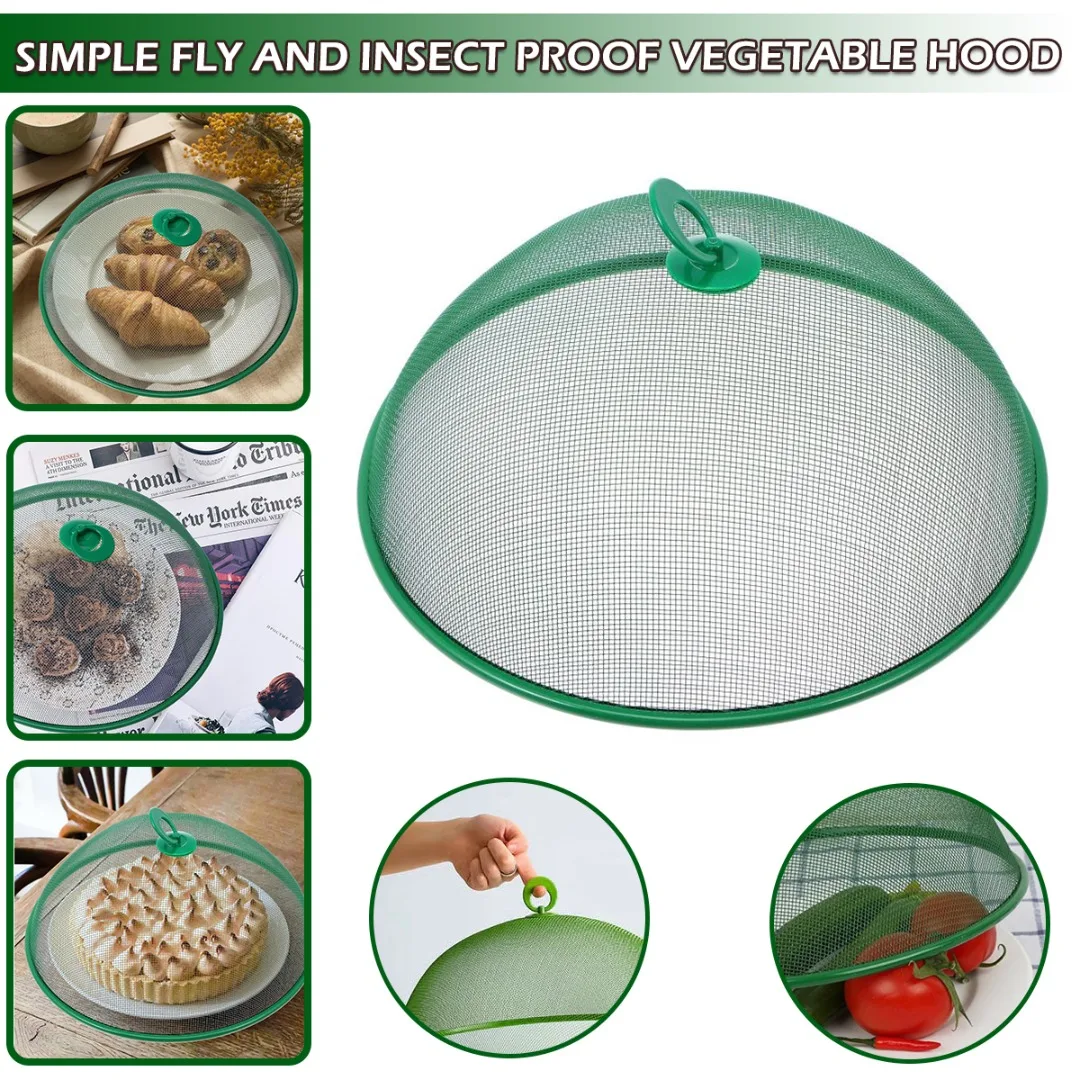 Round-Metal-Mesh-Protable-Food-Cover-Tents-Reusable-Food-Protector-Net ...