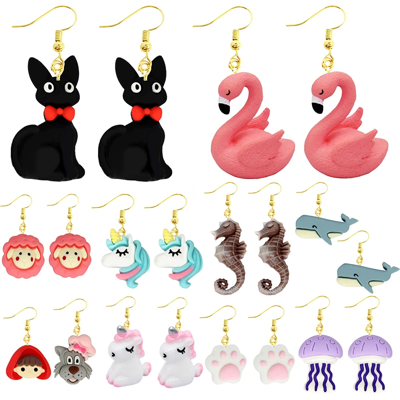 Girls Flamingo Dangle Earrings | Earring Women Girl Funny - Earring ...
