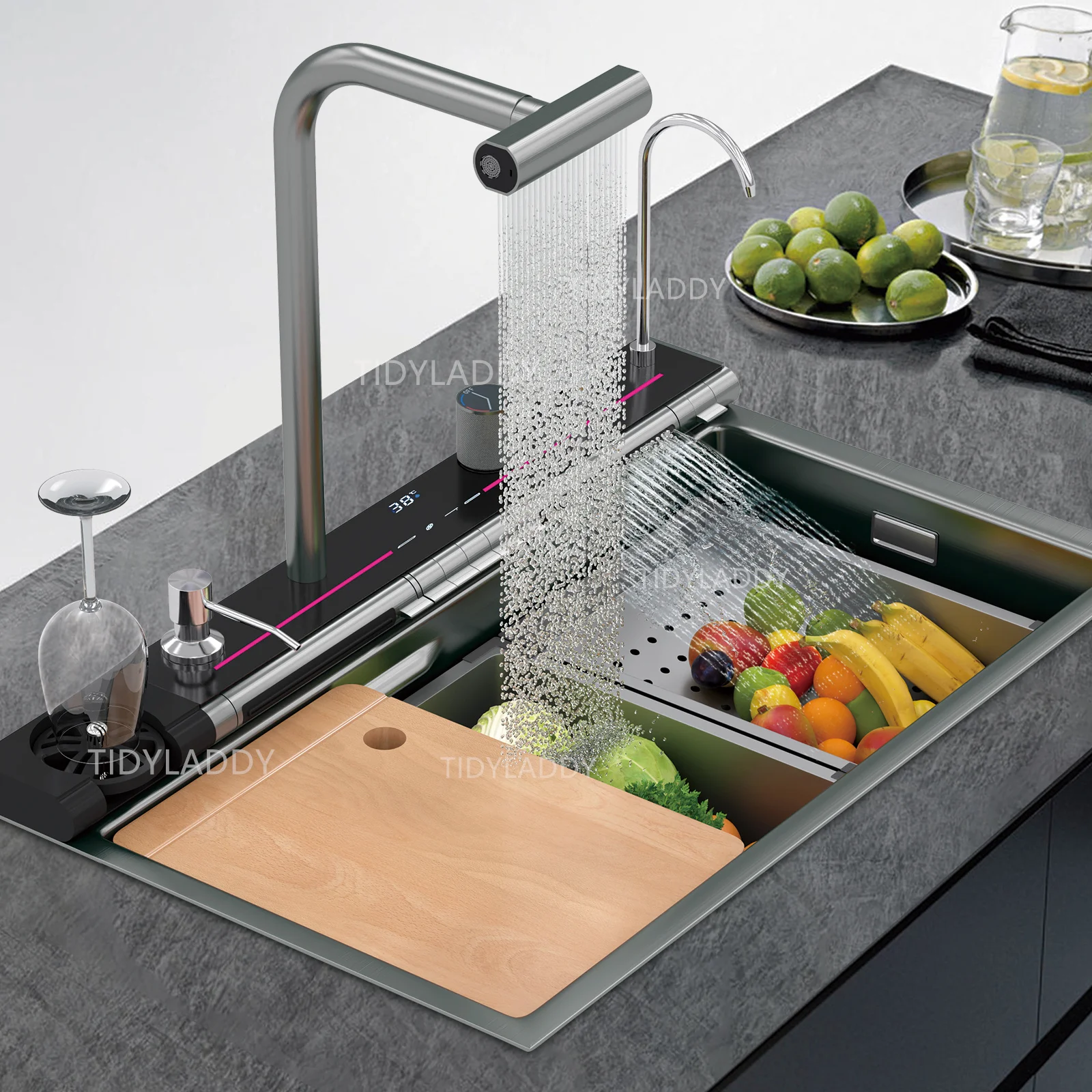 Smart-Kitchen-Sink-Modern-Stainless-Steel-Honeycomb-Single-Bowl-Kitchen ...