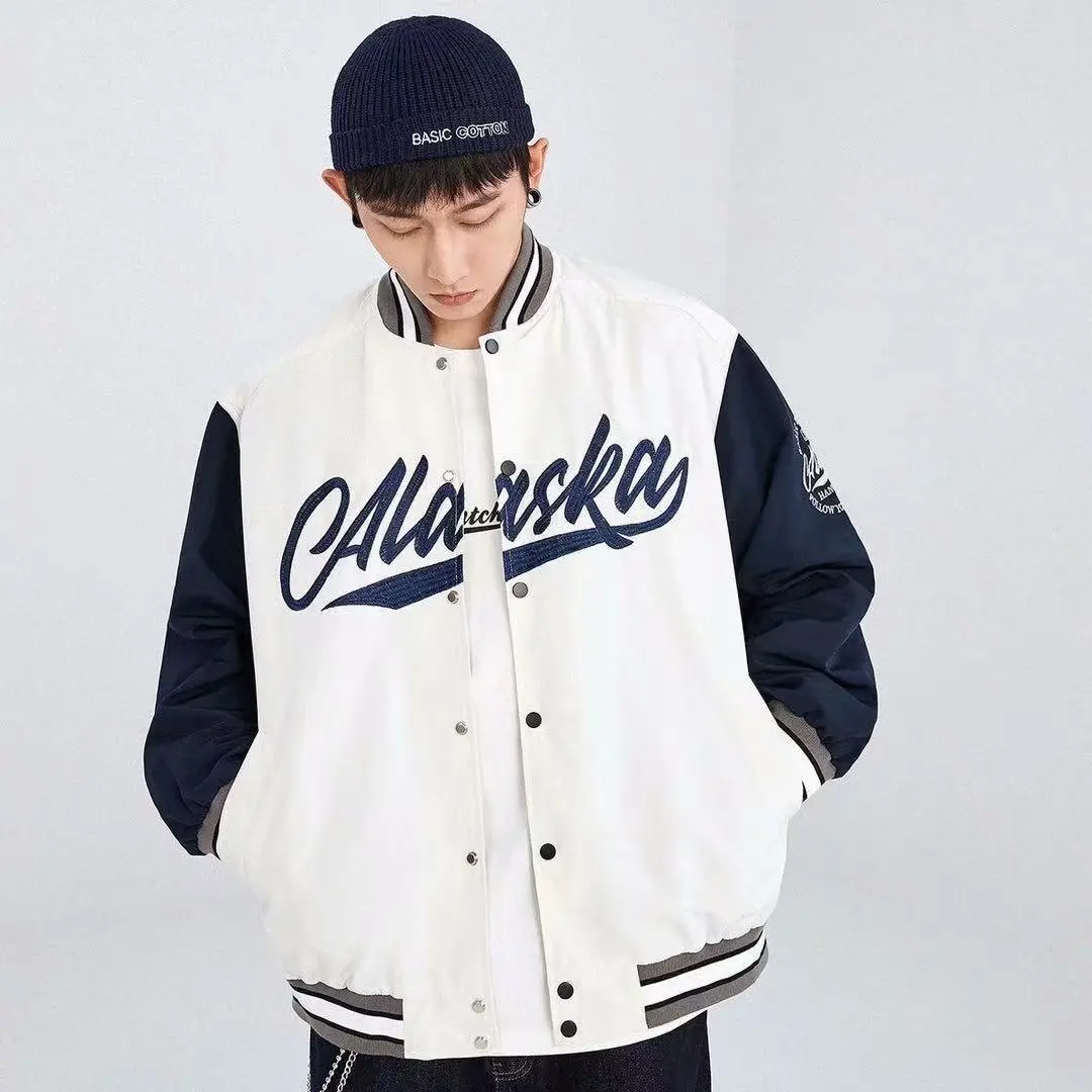 Varsity Baseball Jacket Men Loose Unisex Jackets Trend College Wear ...