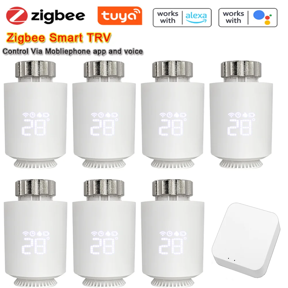 Tuya Zigbee TRV Thermostatic Radiator Valves Intelligent Wireless App Control Home Heating ...
