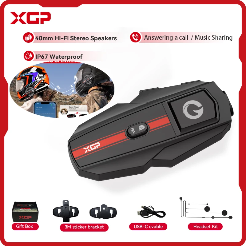 2024 New XGP Motorcycle Bluetooth Headset Helmet Wireless Bluetooth Hands-free Communication Up ...