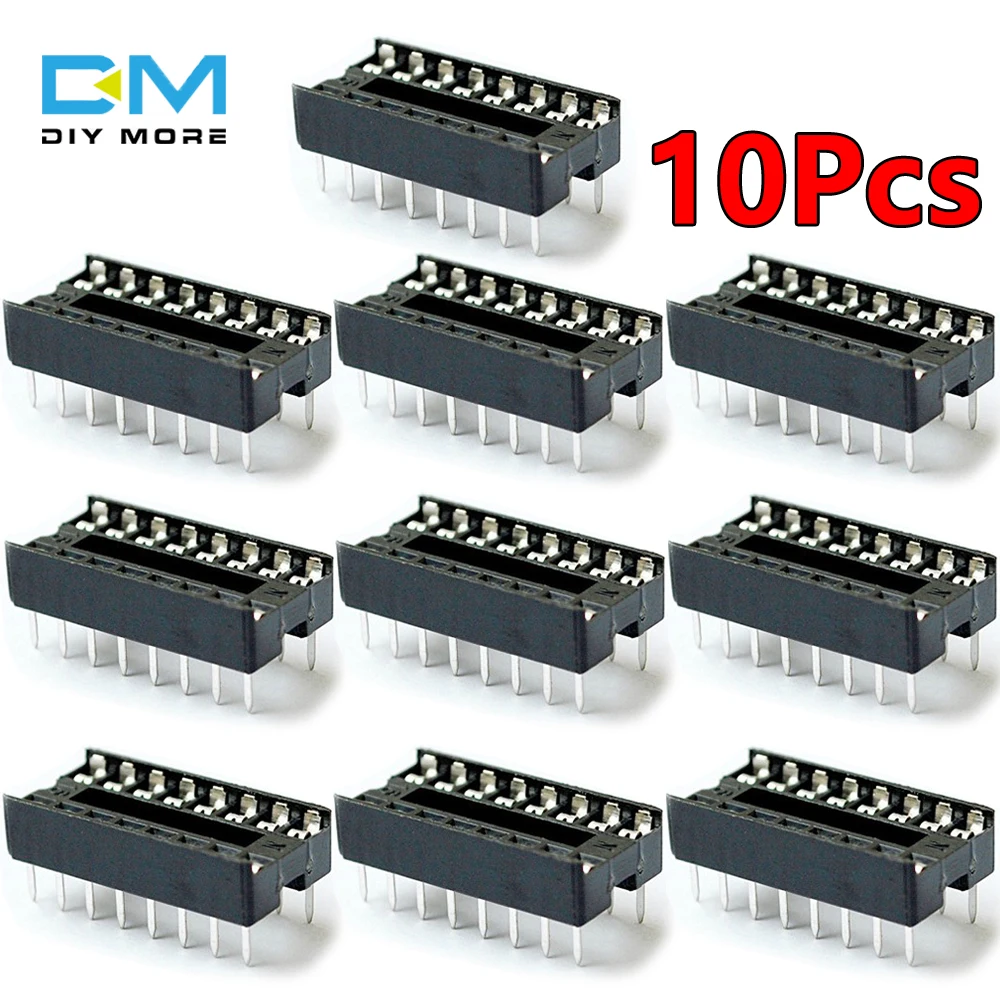 10pcs 16-pins 16 Pins 16p Dip Ic Sockets Adaptor Solder Type Socket 100 ...