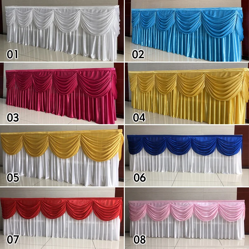 3M Wedding Backdrop Curtain Swag Tassel Ice Silk Swag Drape Curtain ...