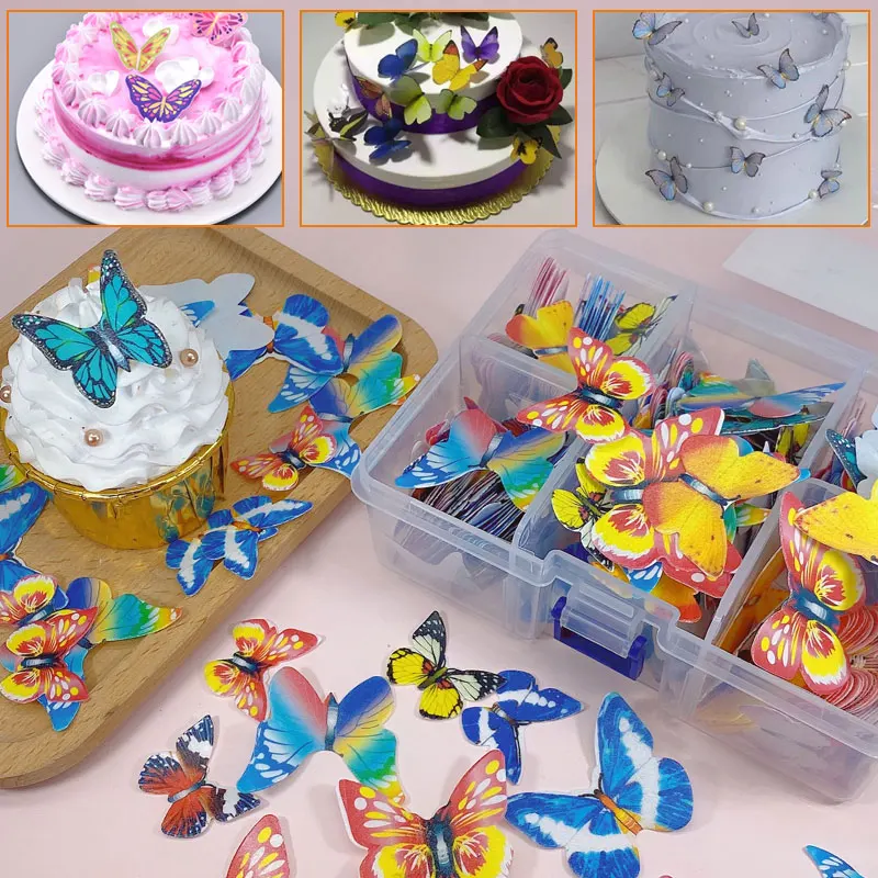 Edible-Cake-Decoration-Mixed-Flowers-Butterfly-Glutinous-Wafer-Rice ...