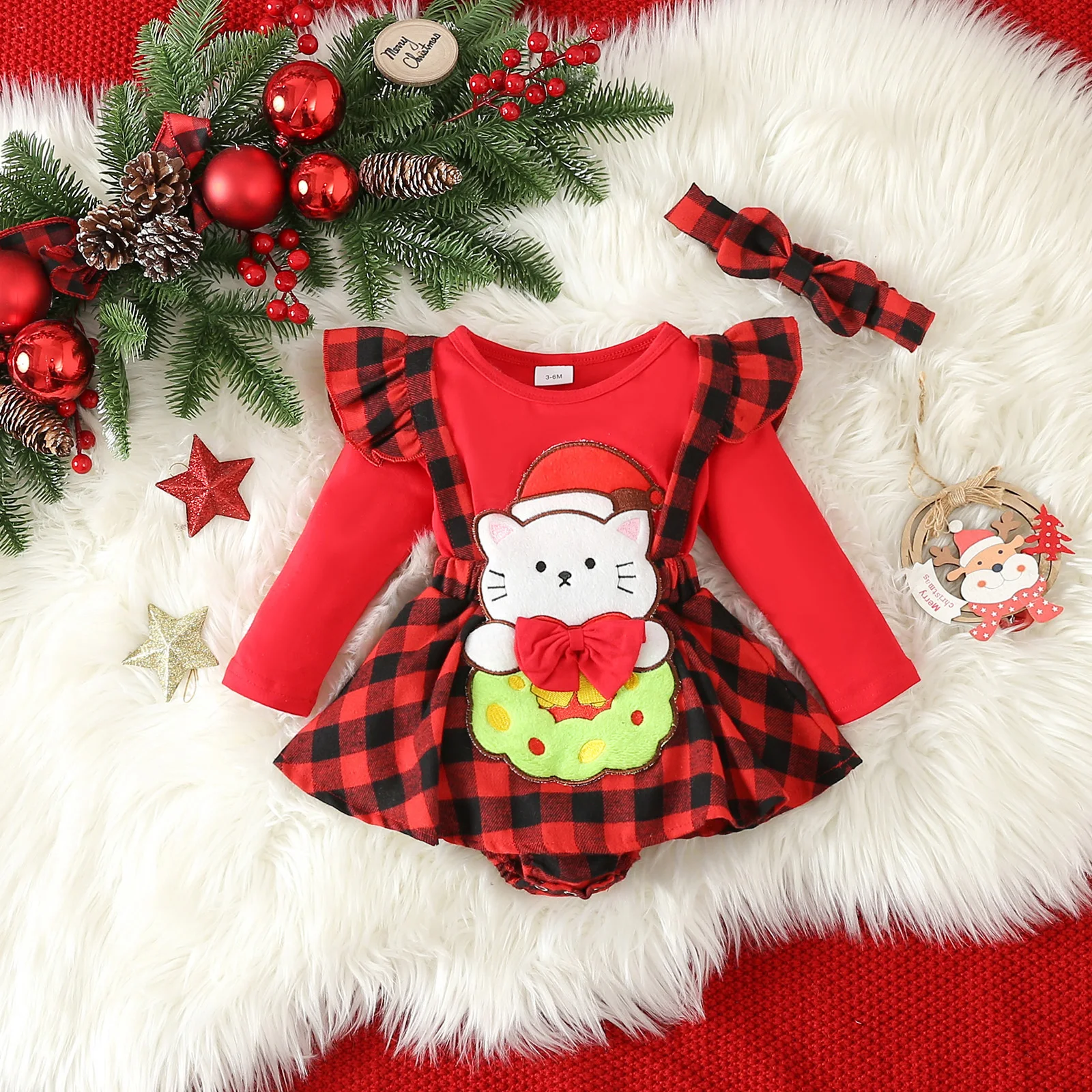 FOCUSNORM-Pelele-de-Navidad-para-ni-as-peque-as-vestido-con-estampado-a ...