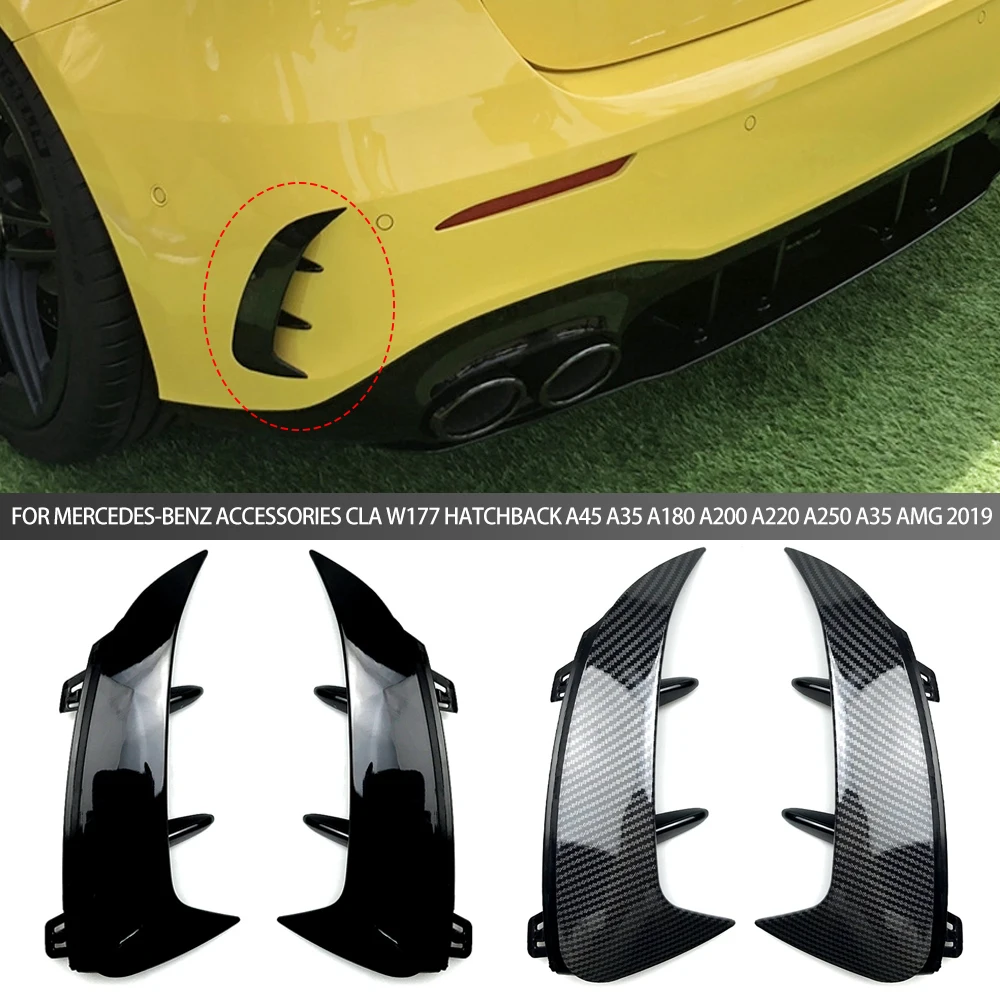 Car Rear Bumper Spoiler Side Canards Fin Air Vent For Mercedes-Benz CLA ...