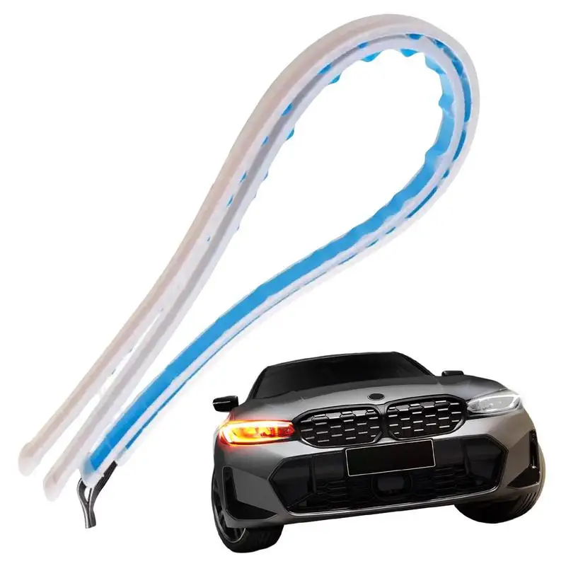 LED Strip Lights For Cars 2 Pieces Car Exterior Flexible Light Guide ...