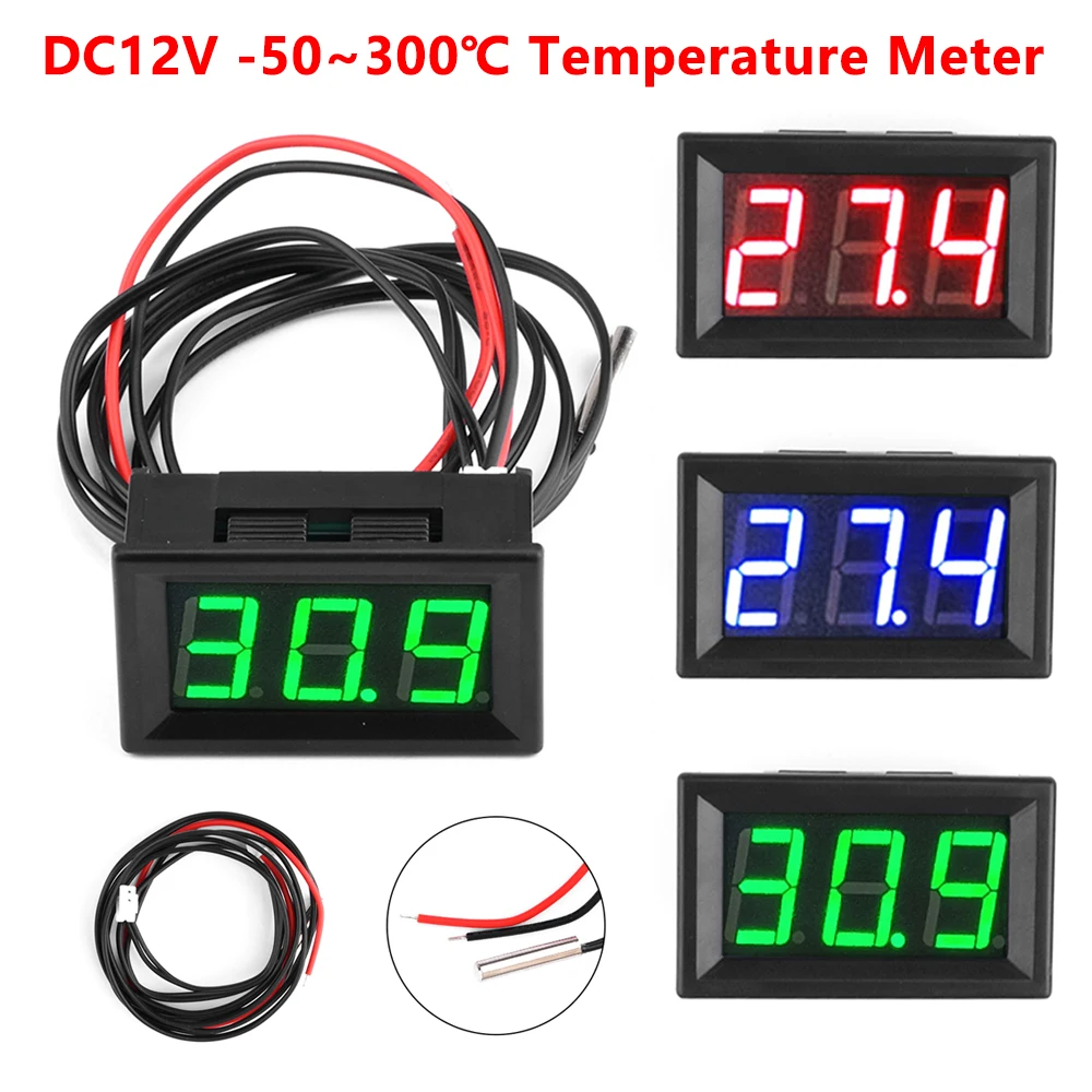 DC-12V-0-56-Mini-Digital-LED-Temperature-Sensor-Detector-With ...