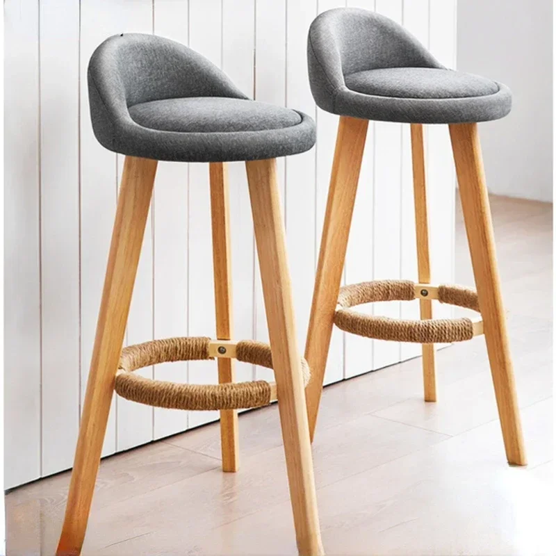 Modern-Minimalist-Chairs-Solid-Wood-High-Foot-Bar-Stool-Rotating-Design ...