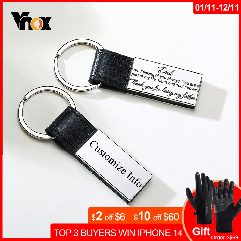 Vnox Free Custom Engraving Stainless Steel Key Chains For Men Jewelry ...