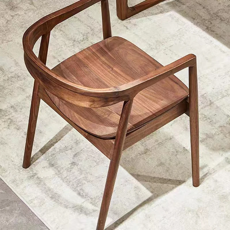 Solid Wood Curved Backrest Dining Chairs with Cream or Ash Woven ...