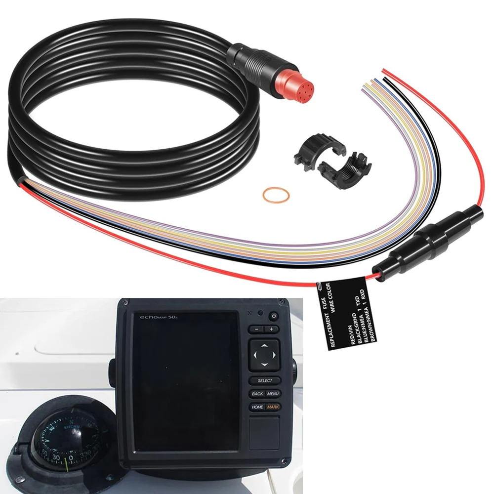8-Pin Power Cable 010-11970-00 Fit for Garmin echoMAP 50dv/50s/70dv/70s ...