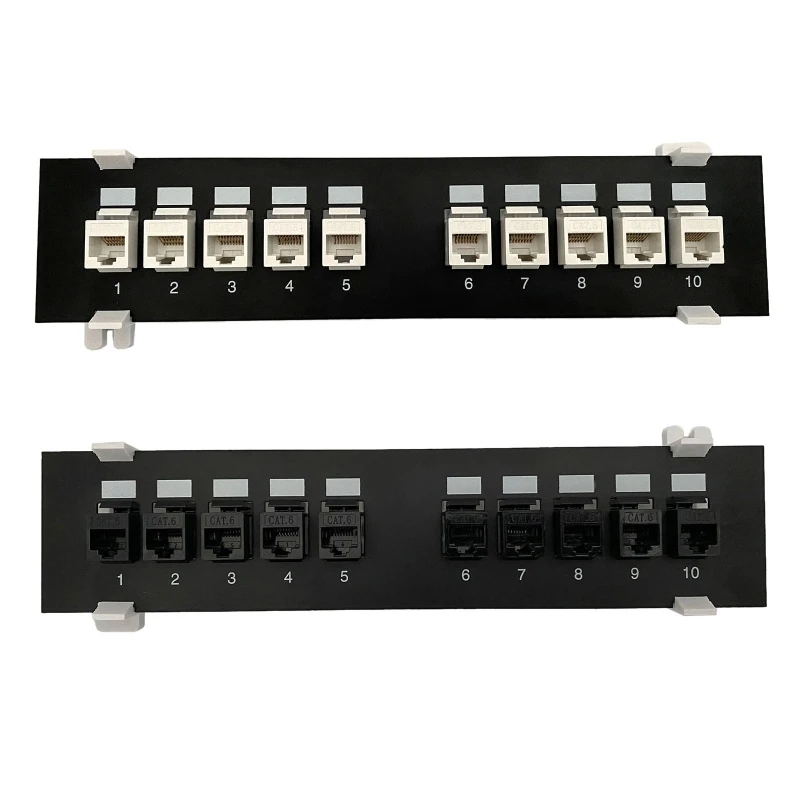 CAT6 10 Port Shielded Patch Panel RJ45 10G Ready Metal Housing Color ...