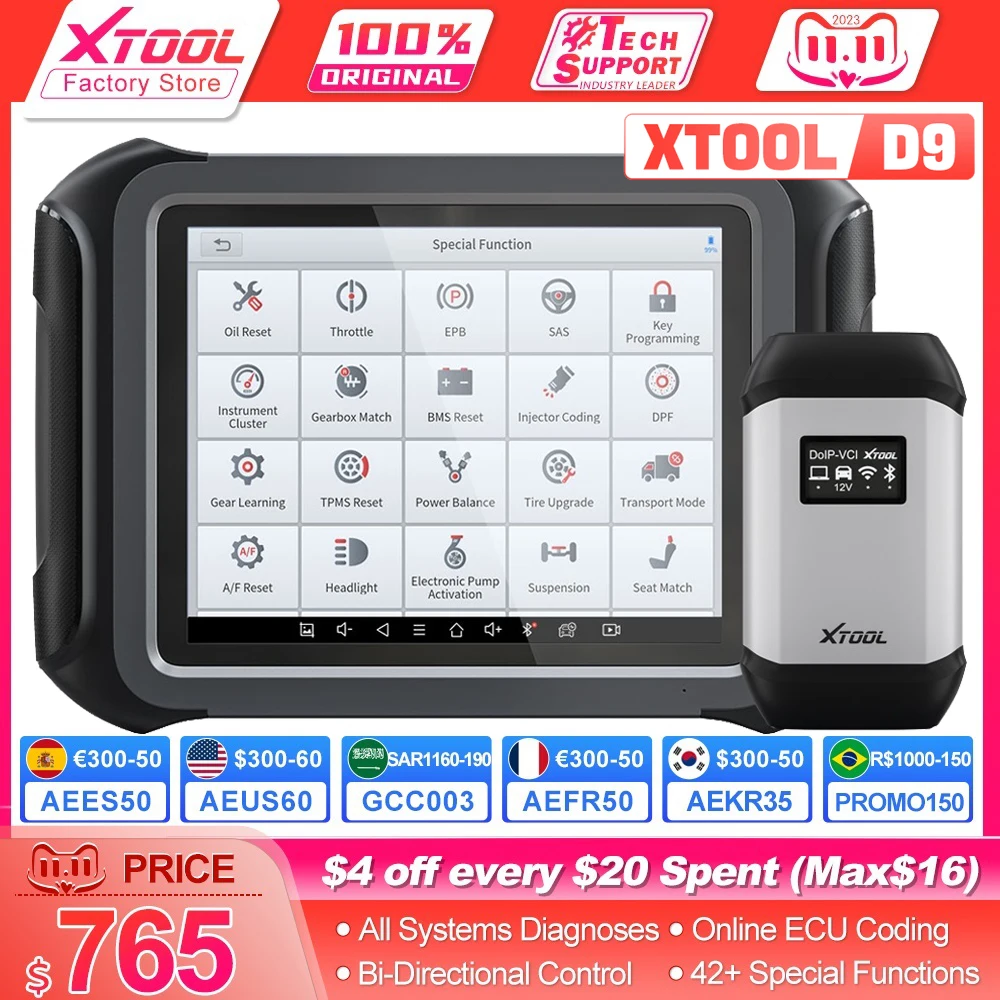 XTOOL-D9-Full-System-Diagnostic-Tool-42-Service-Functions-Key ...