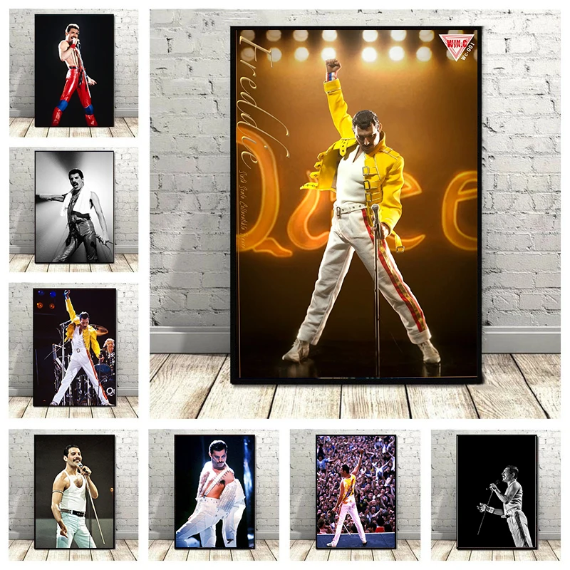 Queen-Band-Freddie-Mercury-Poster-Bohemian-Rhapsody-Rock-Music-Star ...