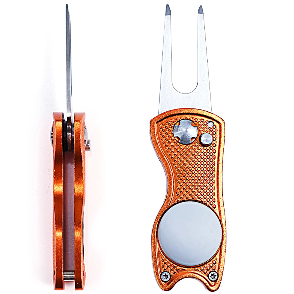 1PC Metal Foldable Golf Divot Repair Tool With Golf Magnetic Ball ...