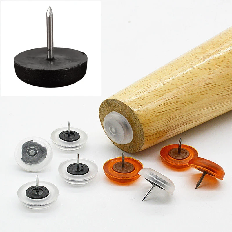 16 PCS Chair Table Furniture Leg Bottom Feet Plastic Thumbtack Pads ...