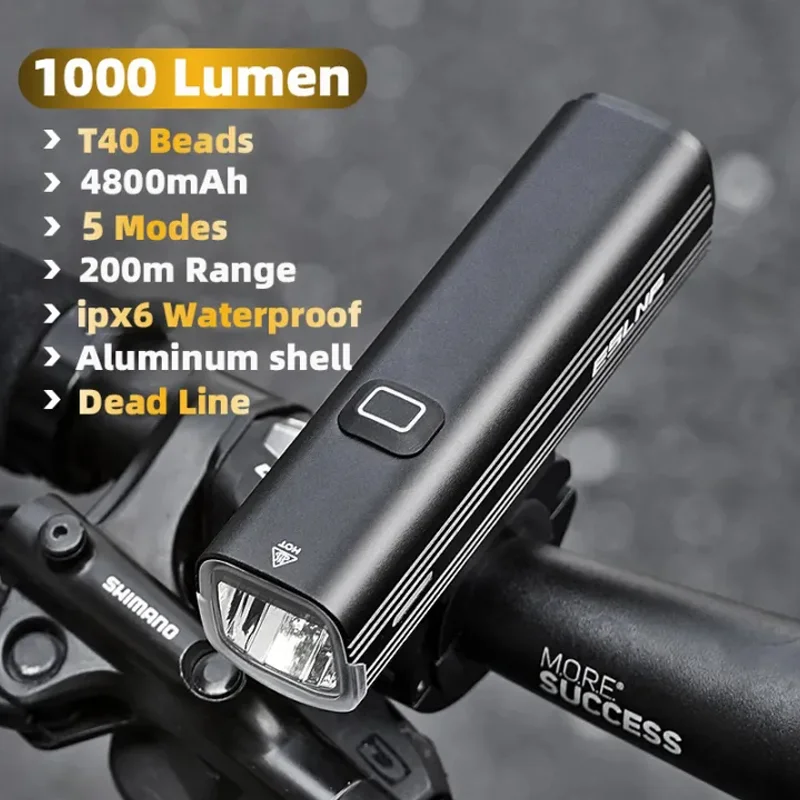 1000-Lumens-Bike-Headlight-Waterproof-Rechargeable-MTB-Front-Light-R3 ...